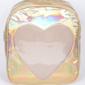 3Am Forever | Bags | Holographic Heart Shape Backpack | Poshmark